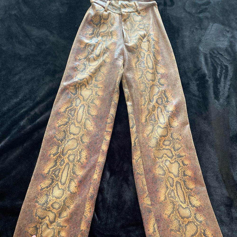 Oh Polly Snake Print Trousers - Gem